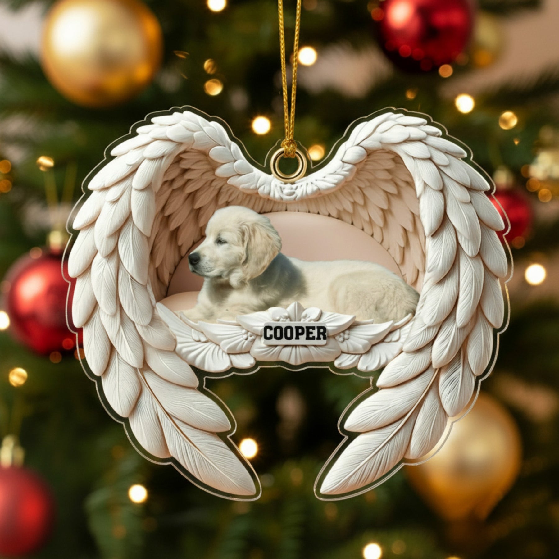 Personalized Pet Photo Angel Wings Ornament– Timond
